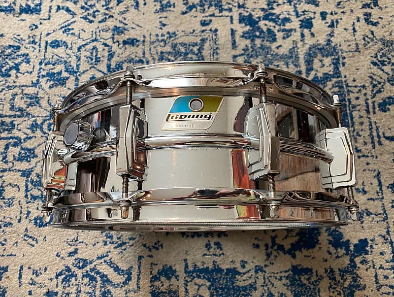 Vintage Ludwig Supraphonic LM400 Aluminum 5x14 Snare Drum | Reverb
