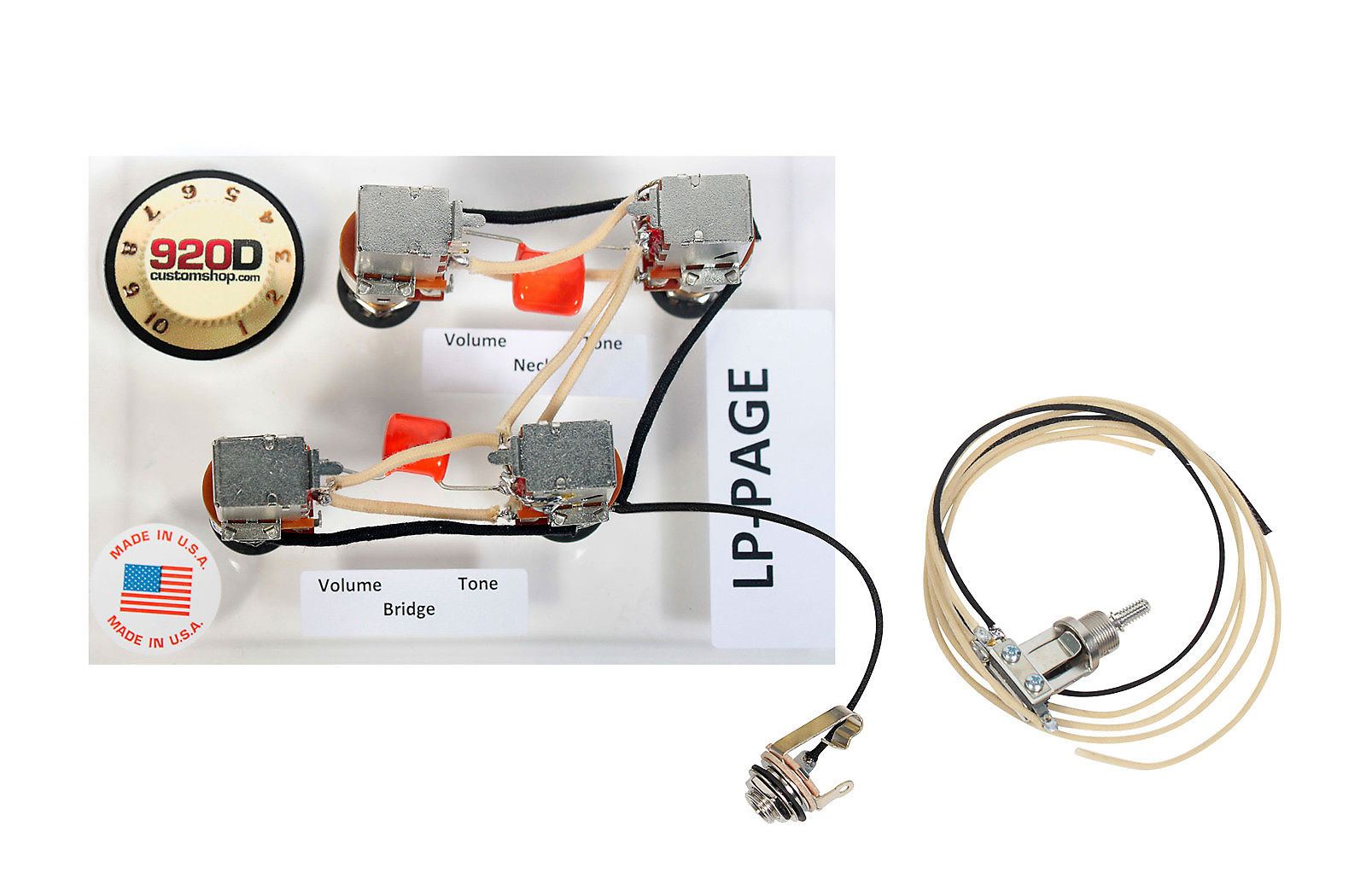 920D Custom Shop LP-Page+T Les Paul Page Wiring Harness w/ | Reverb