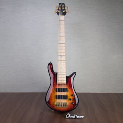 Spector Euro 6 LT Spalted Maple Bass Guitar - Fire Red Burst | Reverb