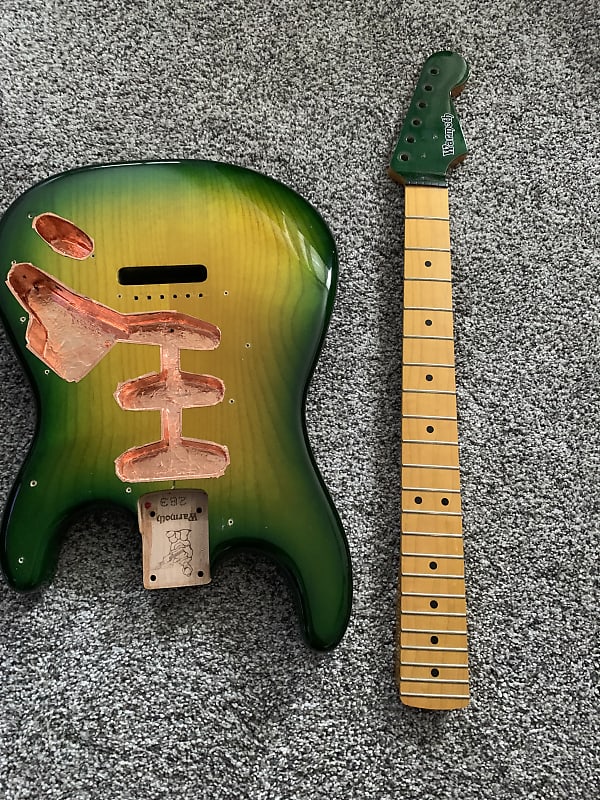 Warmoth Guitar Body and Neck Dragonburst | Reverb