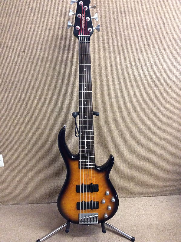 Peavey Fury VI Quilt Sunburst Active Six String Bass | Reverb