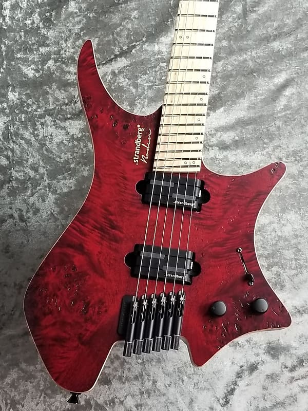 Strandberg Boden J6 Standard Poplar Burl 「Deep Red」 Open | Reverb UK