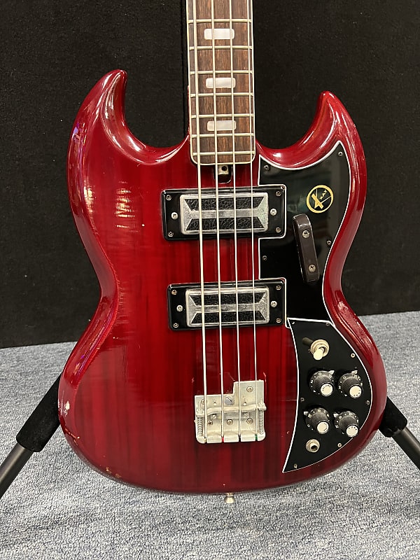 Kay K-2b EBO style SG bass copy 1970's Cherry Red Kawai | Reverb