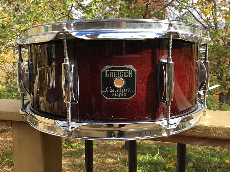 Gretsch Catalina Maple Snare Drum Gloss Deep Cherry Burst 6 x | Reverb