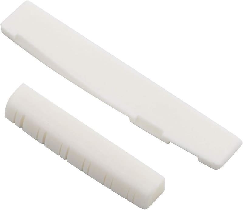 Ivory Bone Slotted Saddle Nut Acoustic Guitar Nut for 12 | Reverb