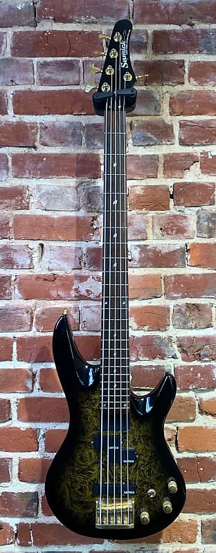 Samick Artist Series 5 String Bass 1997 Black / Gold | Reverb