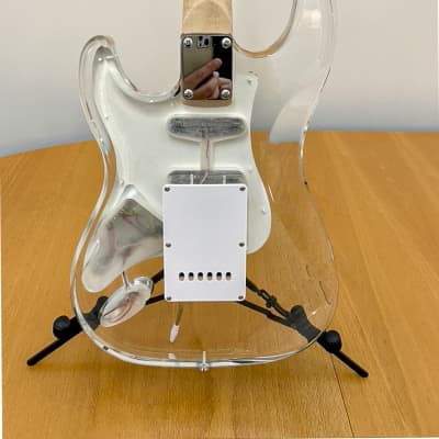 Galveston Clear Acrylic Stratocaster Guitar | Reverb