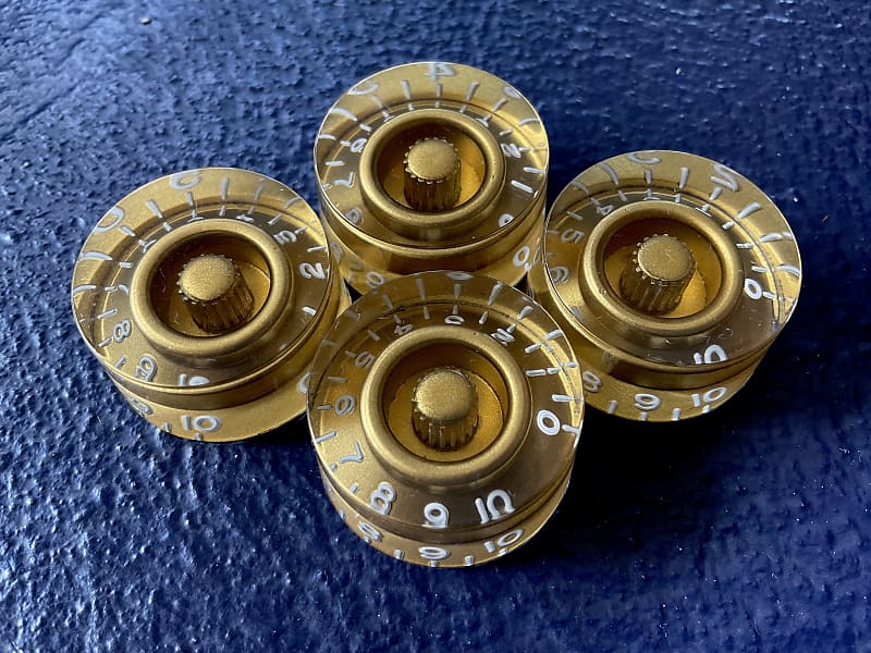 VINTAGE 1970'S MIJ GOLD SPEED KNOBS - SET OF 4 - EXCELLENT | Reverb