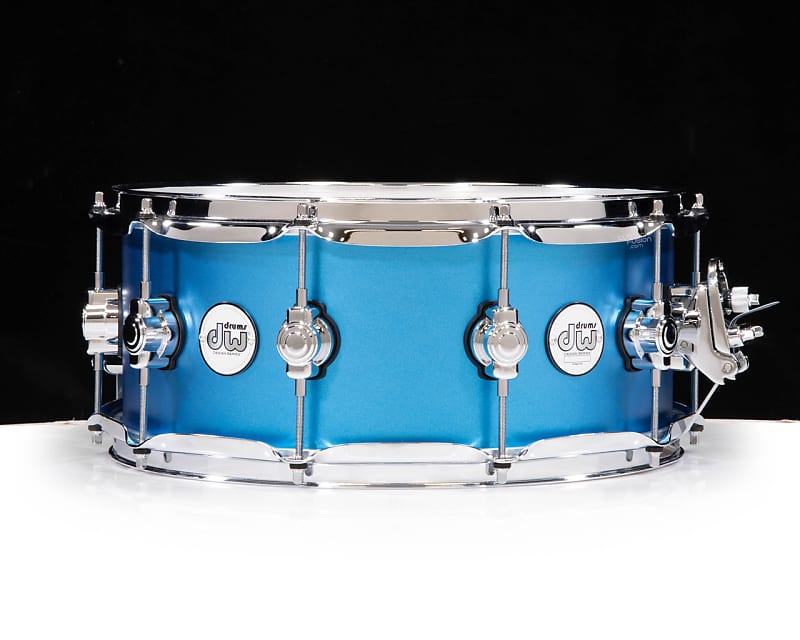 DW Design Series 6x14 Maple Snare Drum - Aqua Metallic | Reverb