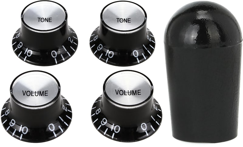 Gibson Accessories Top Hat Knobs with Inserts 4-pack - Black | Reverb