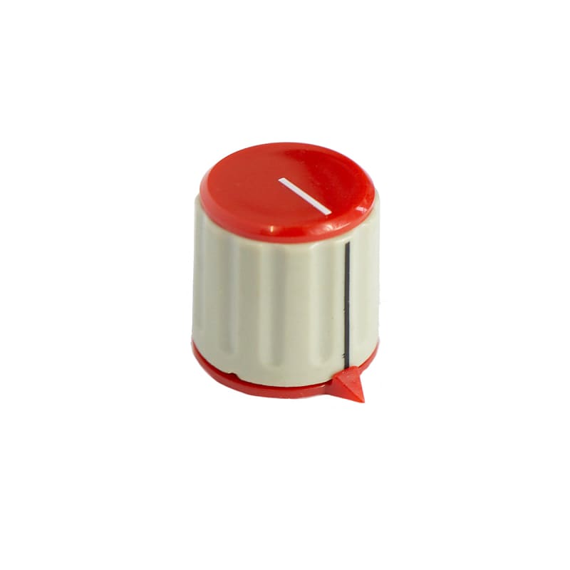 Large Plastic Potentiometer Knobs (Red Gray)-2 Knobs | Reverb