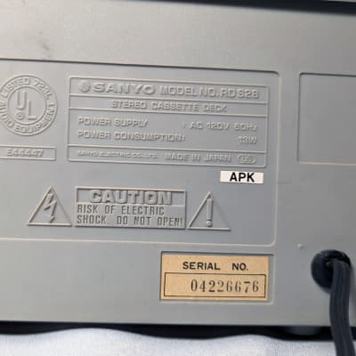 Sanyo RD S28 Stereo Cassette Deck - Gray - 1984 | Reverb