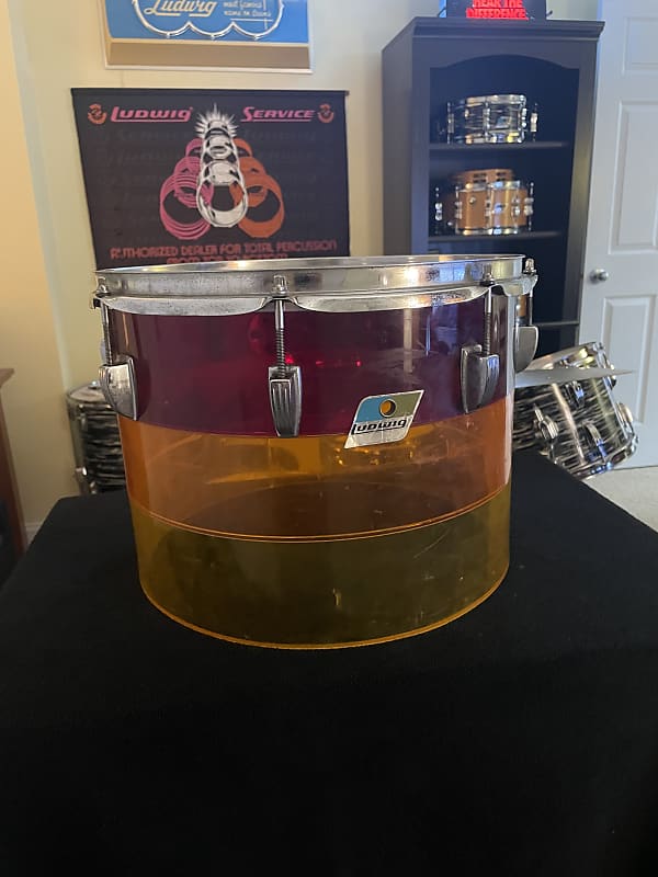 Ludwig Vistalite Mounted Rack Tom 10x14 1970’s - Tequila | Reverb