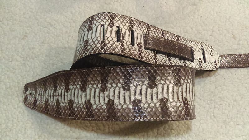 AF Designs Genuine Snakeskin Tiger Snake Skin Guitar Strap | Reverb