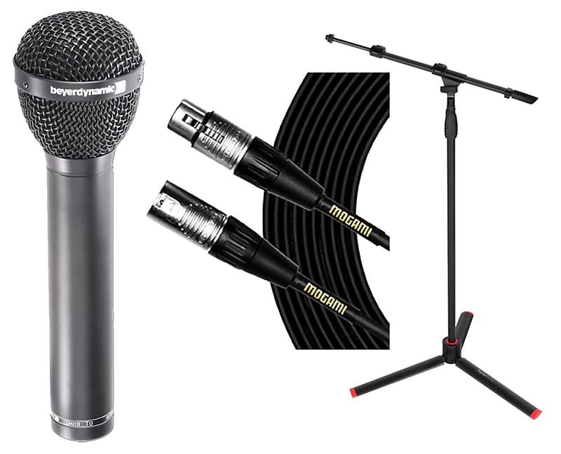 Beyerdynamic M 88 TG Mic + Mogami 25' XLR Cable + Gator Boom | Reverb