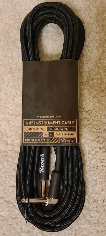 Reverb 20 foot, 1/4 Black Braid Instrument Cable - Right | Reverb