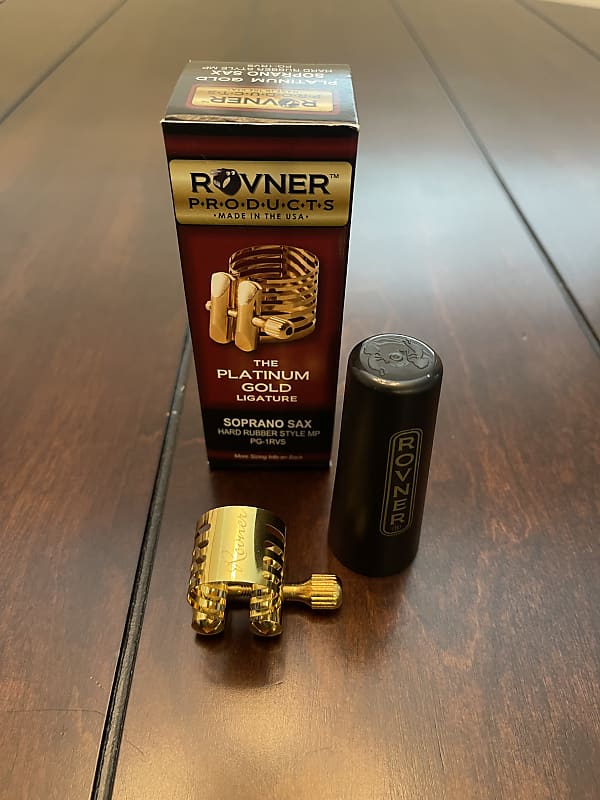 Used Rovner Platinum Gold Ligature for Soprano Saxophone | Reverb