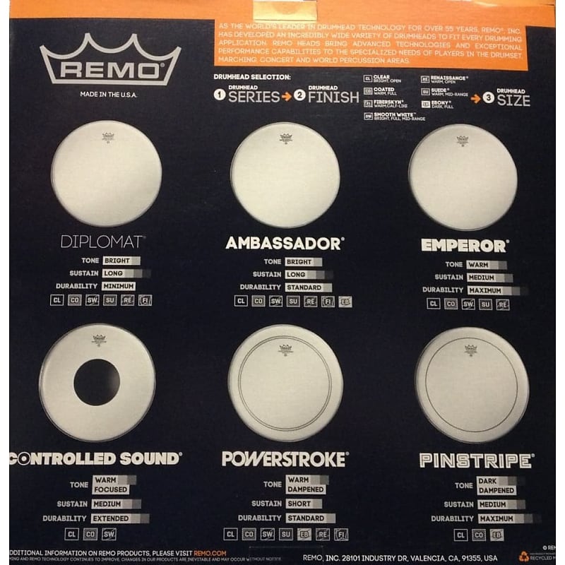 Remo Pinstripe Clear Tom Drum Head Pack 10/12/16 w/FREE 14" | Reverb