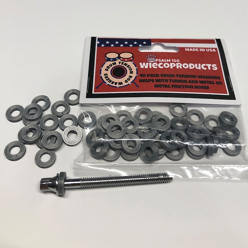 40 New Silver Nylon Washer snare bass tom made in USA | Reverb