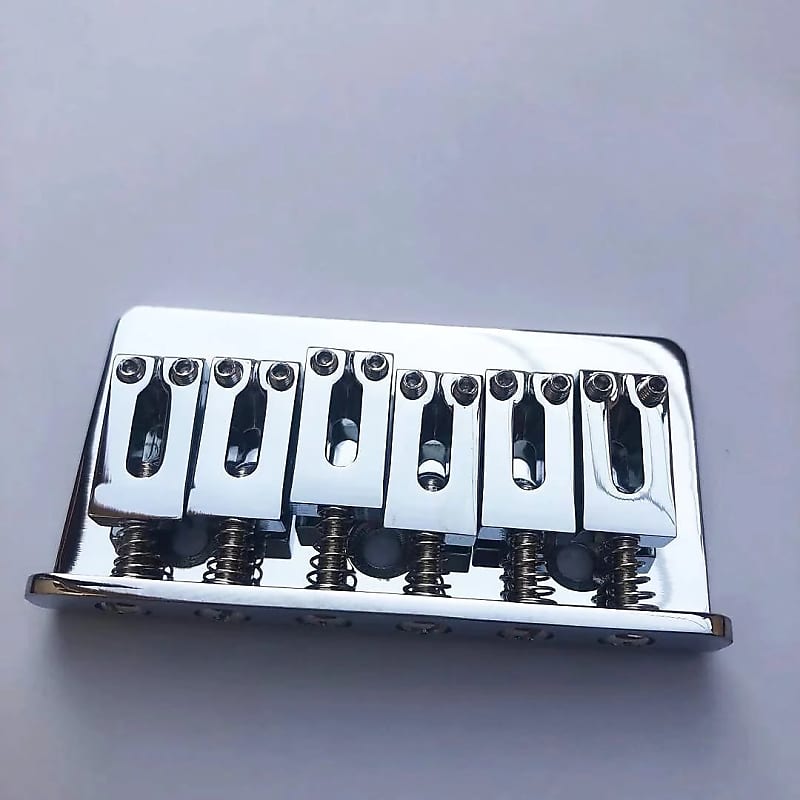 Chrome Strat Tele Style Guitar Fixed Hardtail Bridge | Reverb