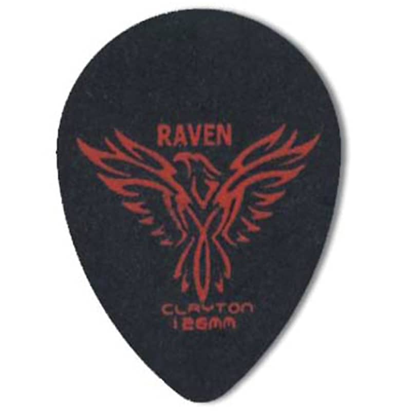 Clayton BLACK RAVEN PICK SMALL TEARDROP 1.26MM (12 Pack) | Reverb UK