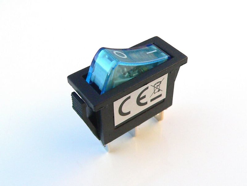 Blue Neon Rocker Mains Power Switch for Guitar Amplifier SPST | Reverb