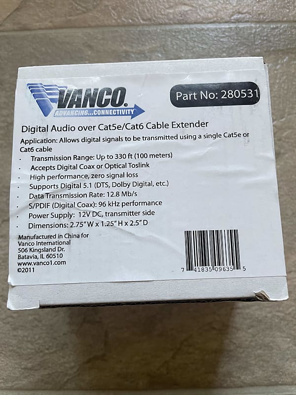 Vanco Digital Audio Over CAT5/CAT6 Cable Extender | Reverb