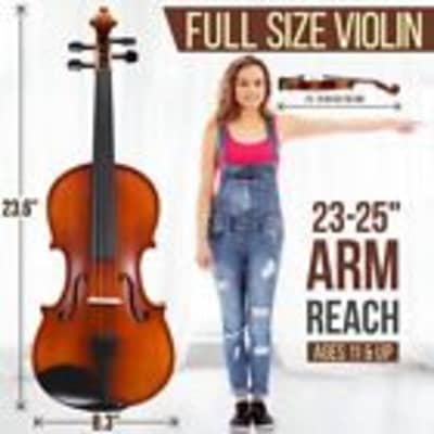 Pyle Solid Wood Violin Stringed Instrument- Student Grade | Reverb