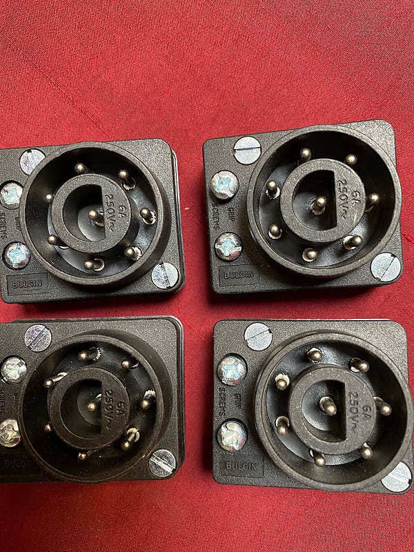 Bulgin plug 8 pin 6A 240v black (4 plugs) | Reverb