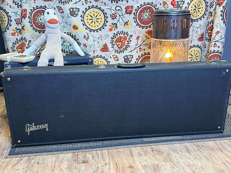 1960's Gibson SG Les Paul Rectangle Hard Case Black/Gold | Reverb