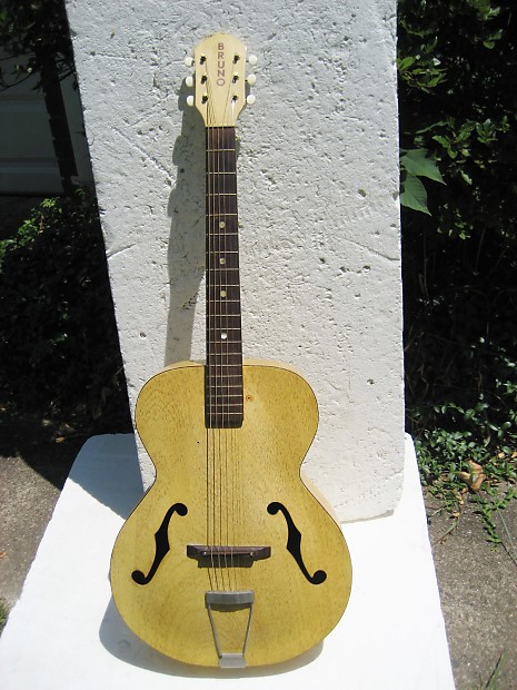 Kay Bruno Archtop guitar, Early 50's, Klusons, Unusual Yellow | Reverb