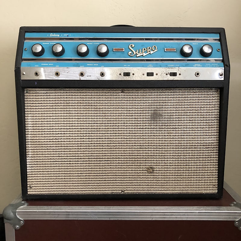1966 Supro Galaxy S6688 - Black/Turquoise | Reverb