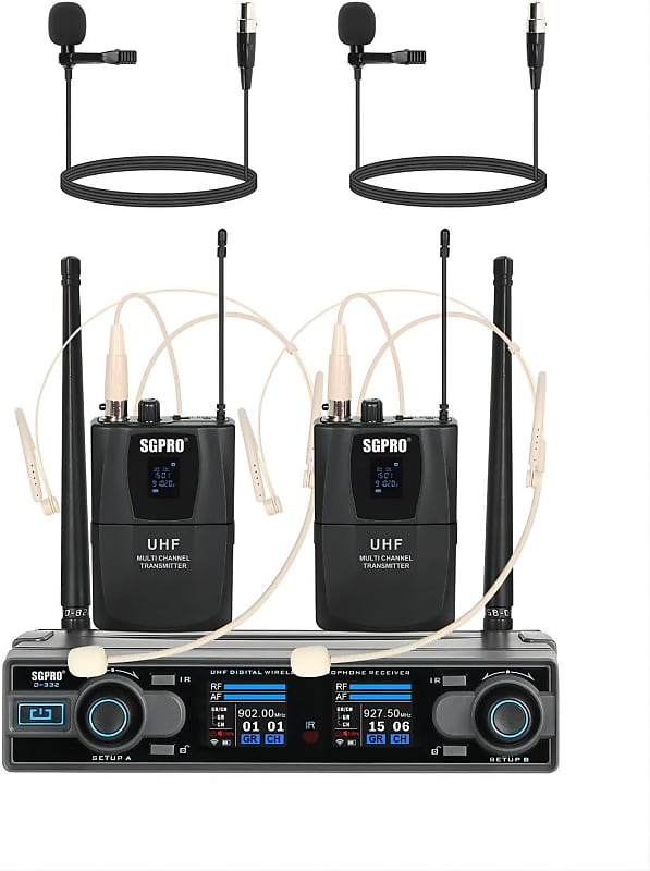Wireless Microphones with Two Bodypack Transmitters, Two | Reverb