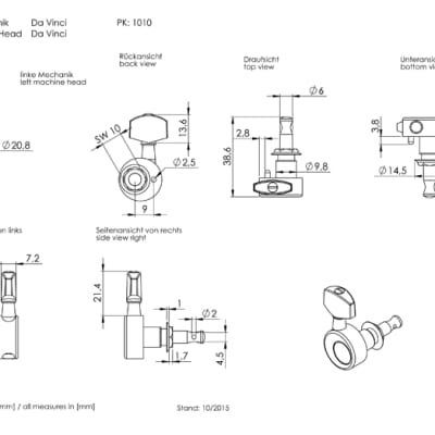 Schaller Germany Da Vinci Guitar Tuners 3x3 Tuning Machines - | Reverb