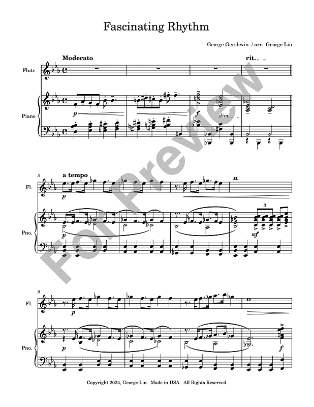 Solo Flute Sheet Music - Fascinating Rhythm (George | Reverb