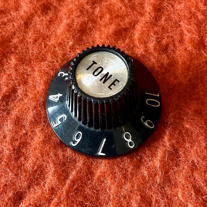 Gibson Witch hat TONE knob 1960’s - Black/ Silver top hat vol | Reverb