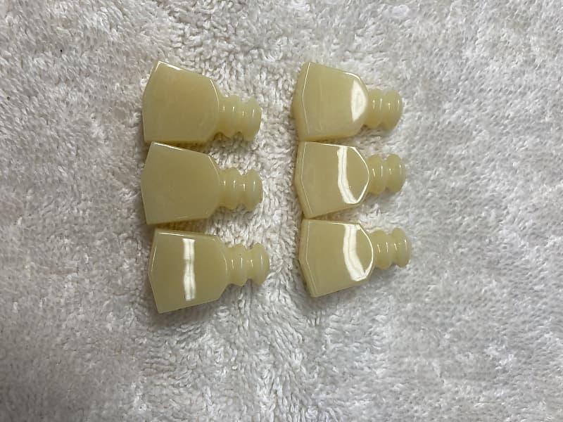 (6) Kluson Style Double Ring Perloid Keystone Buttons | Reverb