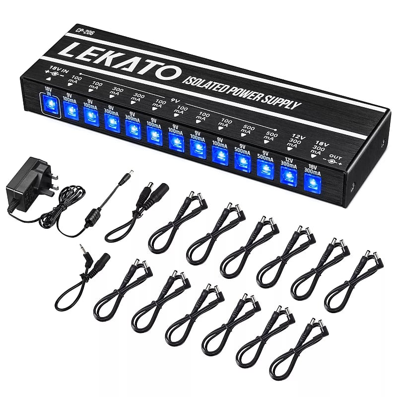LEKATO 12 Ports True Isolated Guitar Pedal Power Supply DC | Reverb