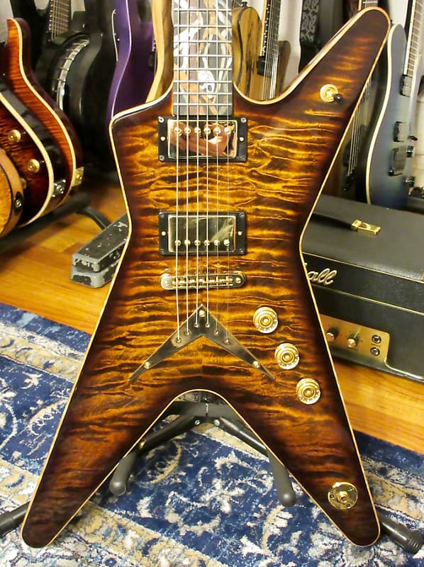 Dean ML Custom Shop Tree of Death 2017 Amber Quilt 5A NAMM | Reverb