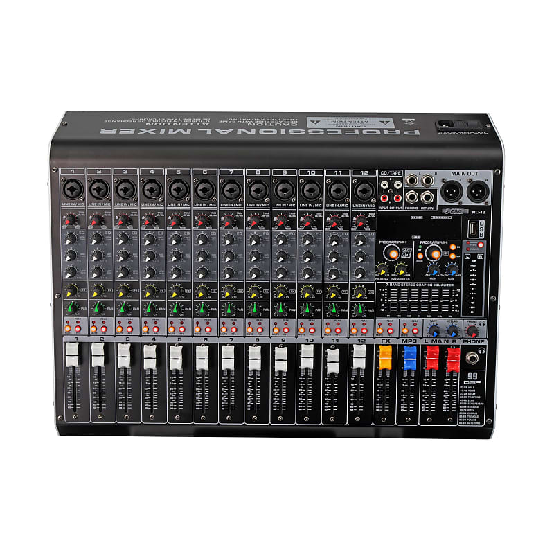 5 Core Audio Mixer 12 Channel DJ Mixing Board Professional | Reverb