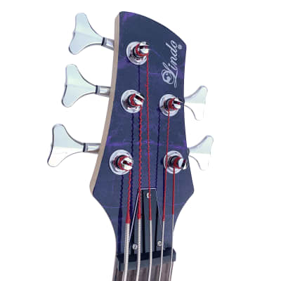 Lindo PDB-5 V2 Purple 5-String Electric Bass Guitar | Dove | Reverb UK