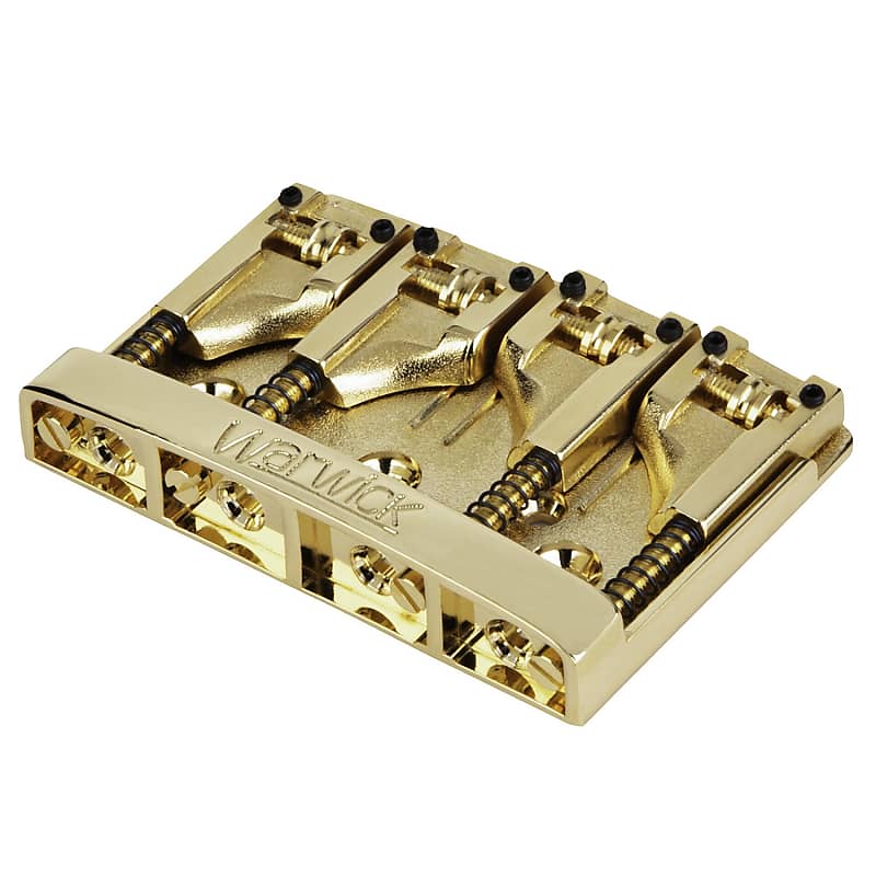 SCHALLER Warwick Logo 3D Bridge, 4-String / Gold | Reverb