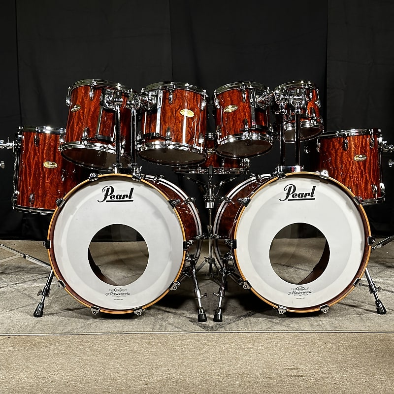 Immaculate Pearl Masterworks 9-Piece Double Bass Drum Set - | Reverb