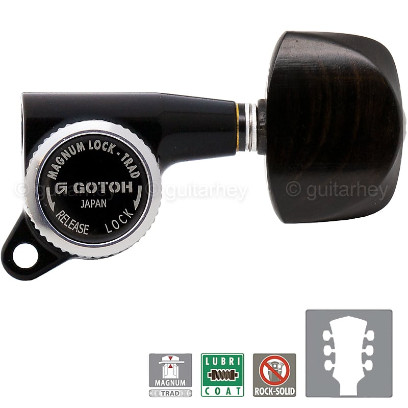 NEW Gotoh SG381 MGT Locking Tuners Large Ergonomic EBONY | Reverb