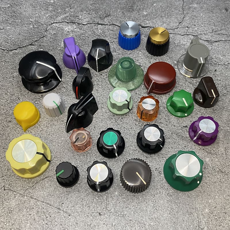 25 Pc Lot of Misc Mix Pedal & Guitar Amp Knob Knobs - Lot | Reverb