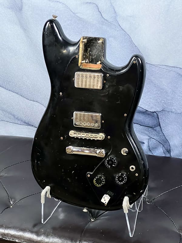 1978 Fender Musicmaster Modified Loaded Guitar Body Black | Reverb