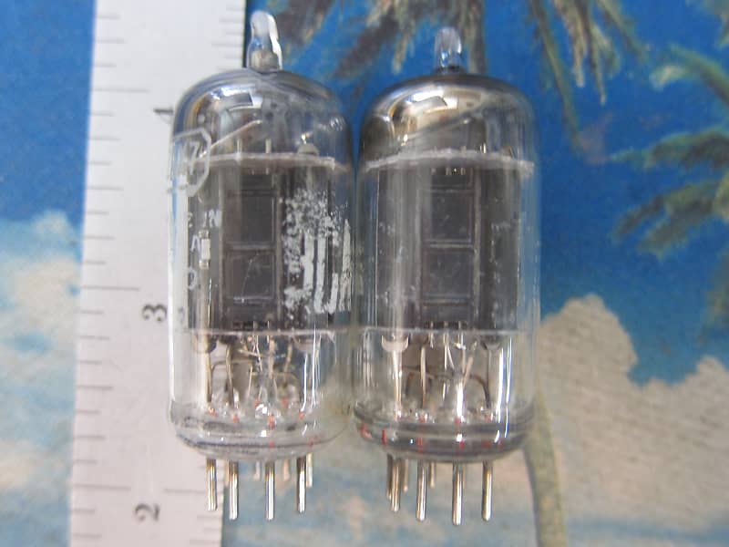 Pr RCA 12AX7 Vintage Tubes, Long Black Plates, D | Reverb