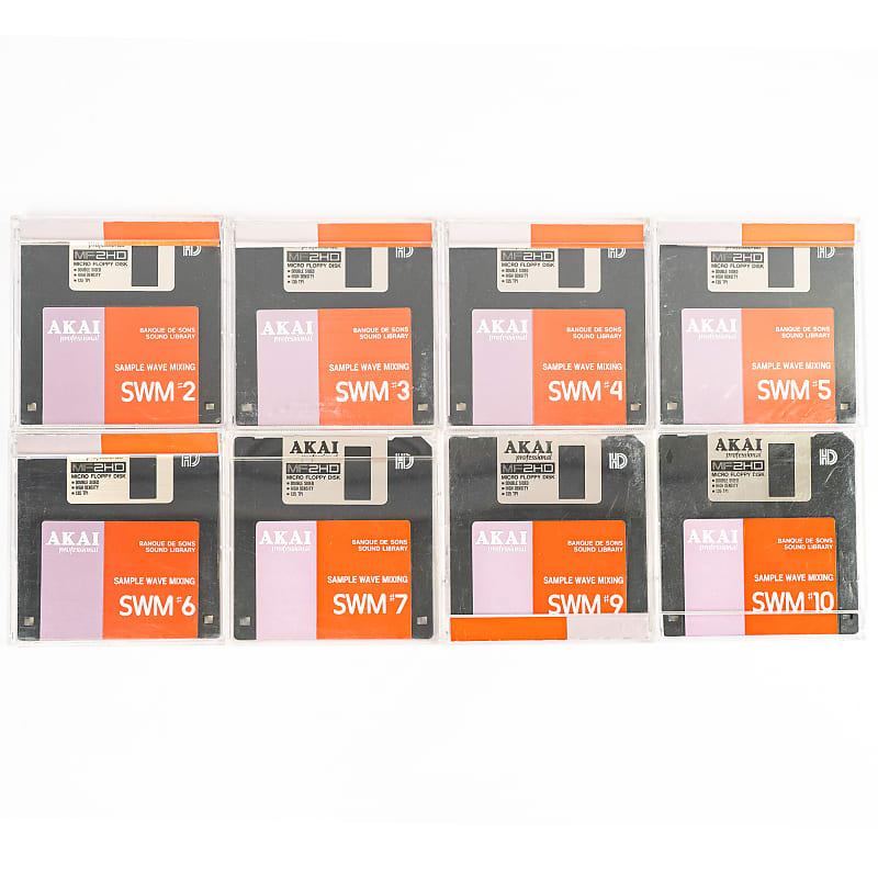 Akai S1000 SWM Disks Lot of 8 - Sample Wave Mixing Disks | Reverb