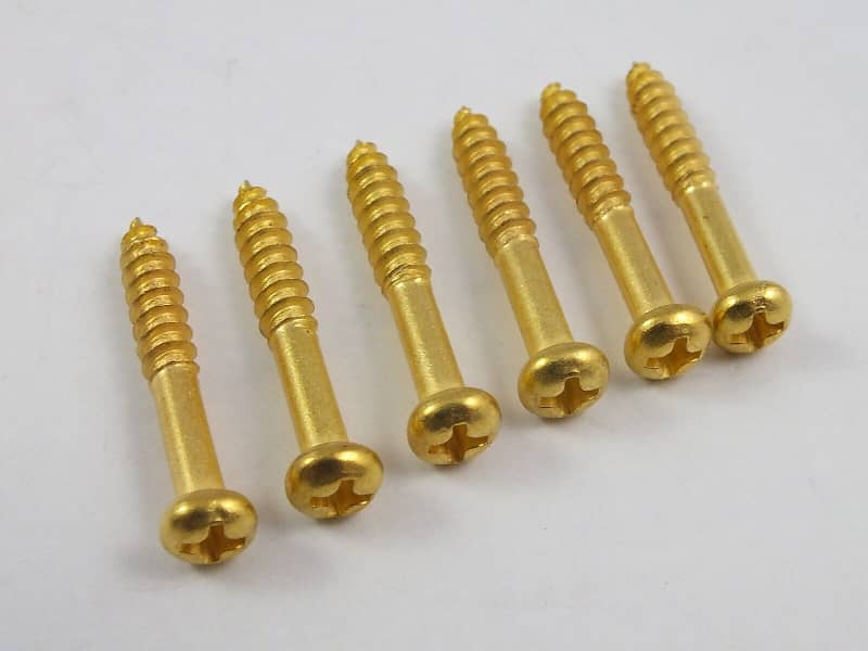 6 Gold Bridge Screws for Stratocaster style Tremolo Bridges | Reverb