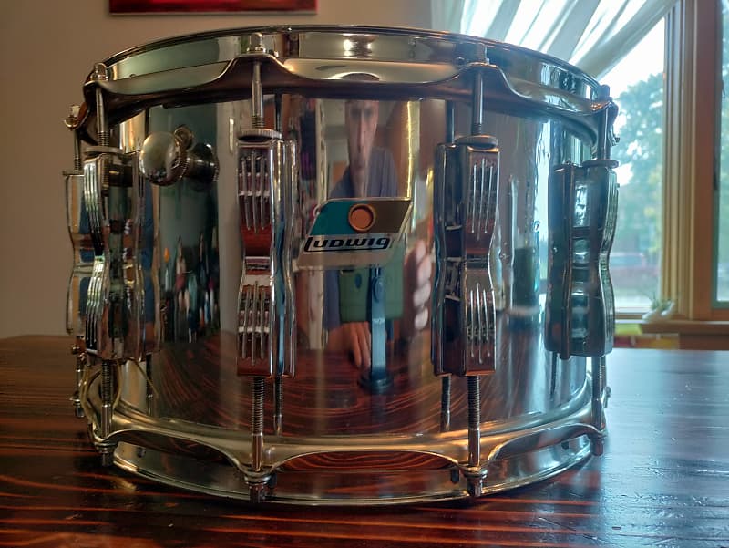 1980 Ludwig L484 Coliseum 8X14 Chrome Over Wood 6 Ply Maple | Reverb